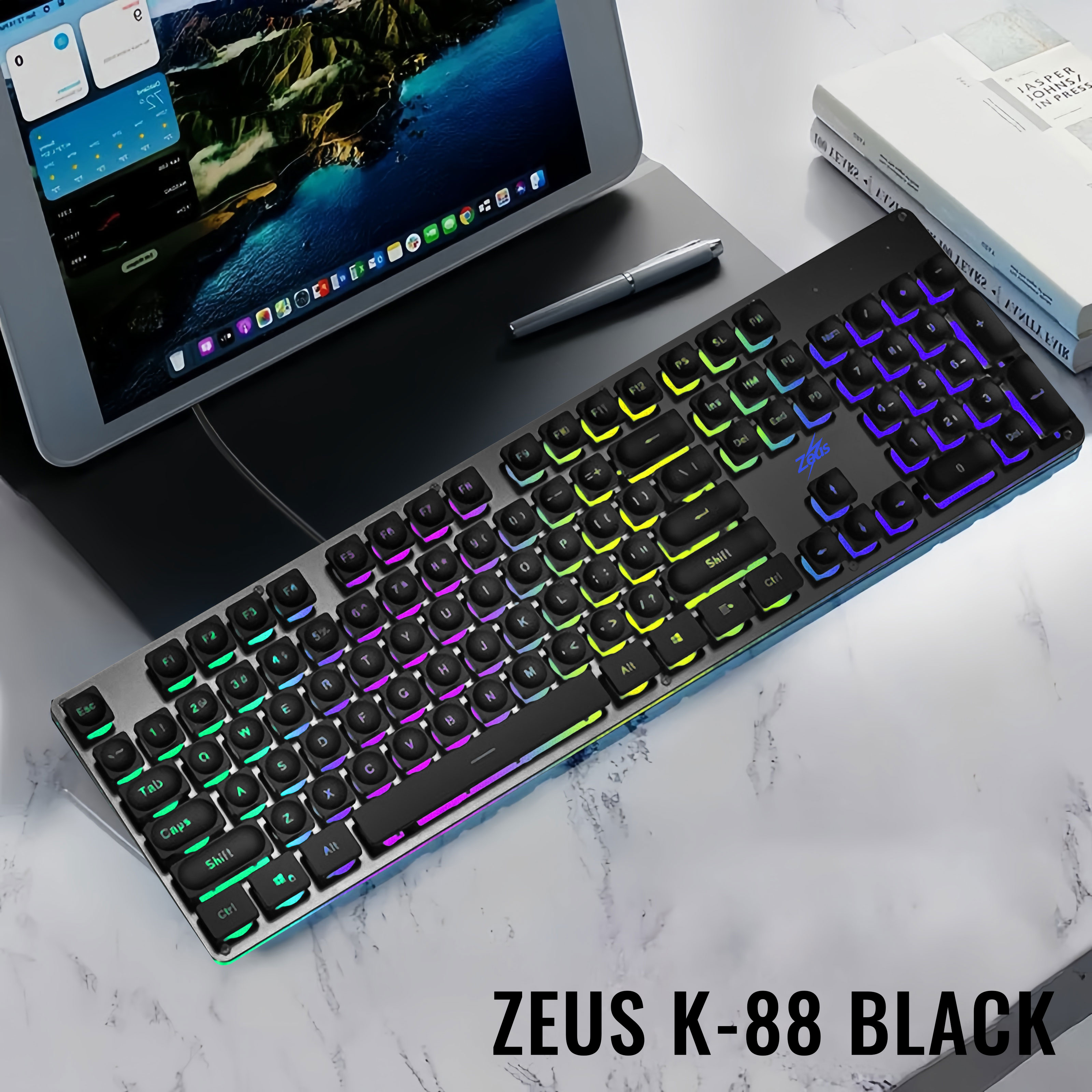 Zeus K008 ( BP - Morphling ) Icy Blue Backlit USB Wired Gaming Keyboard ...