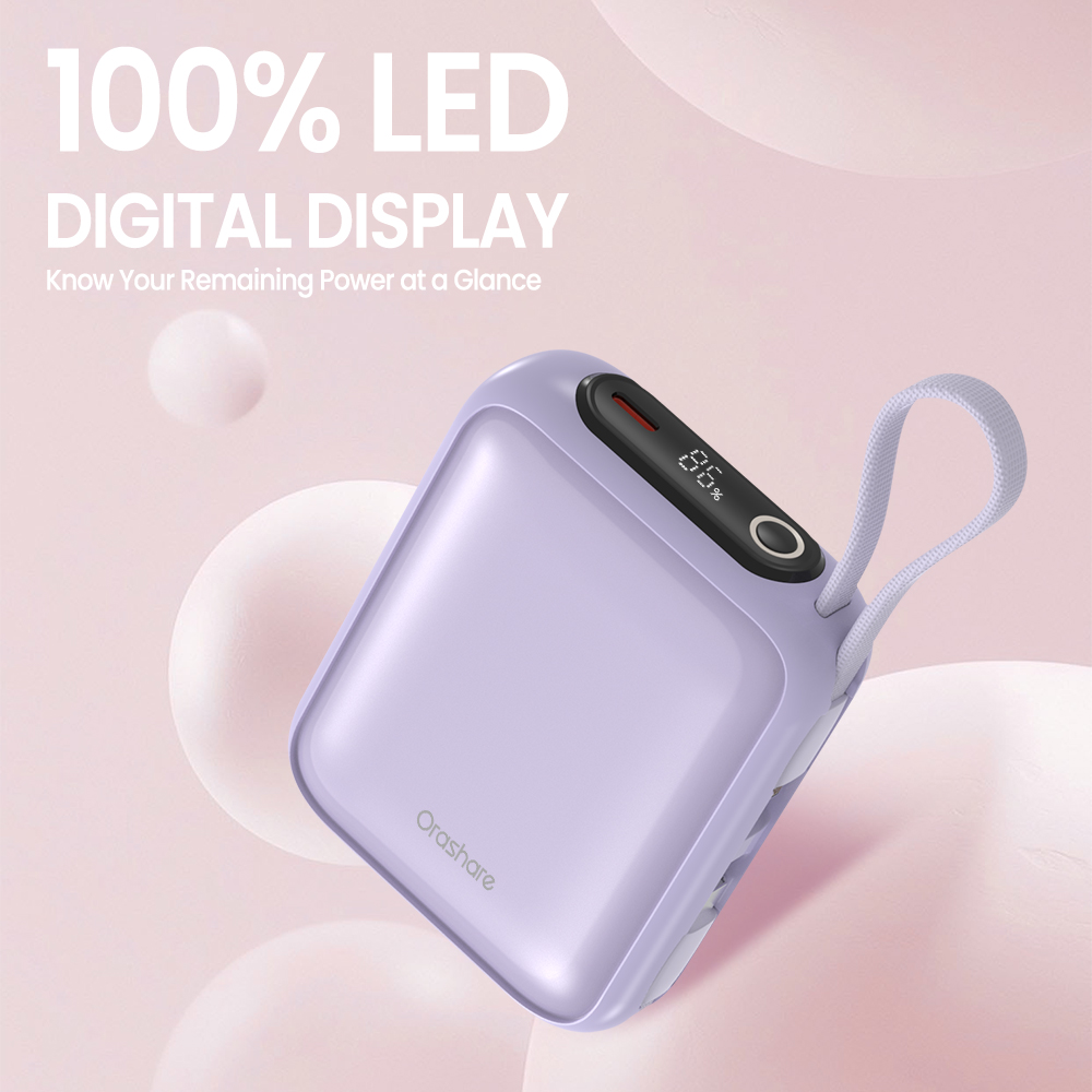 Orashare PCM20 Mini Powerbank 20000mAh Built In Dual Cable 22.5W Fast ...