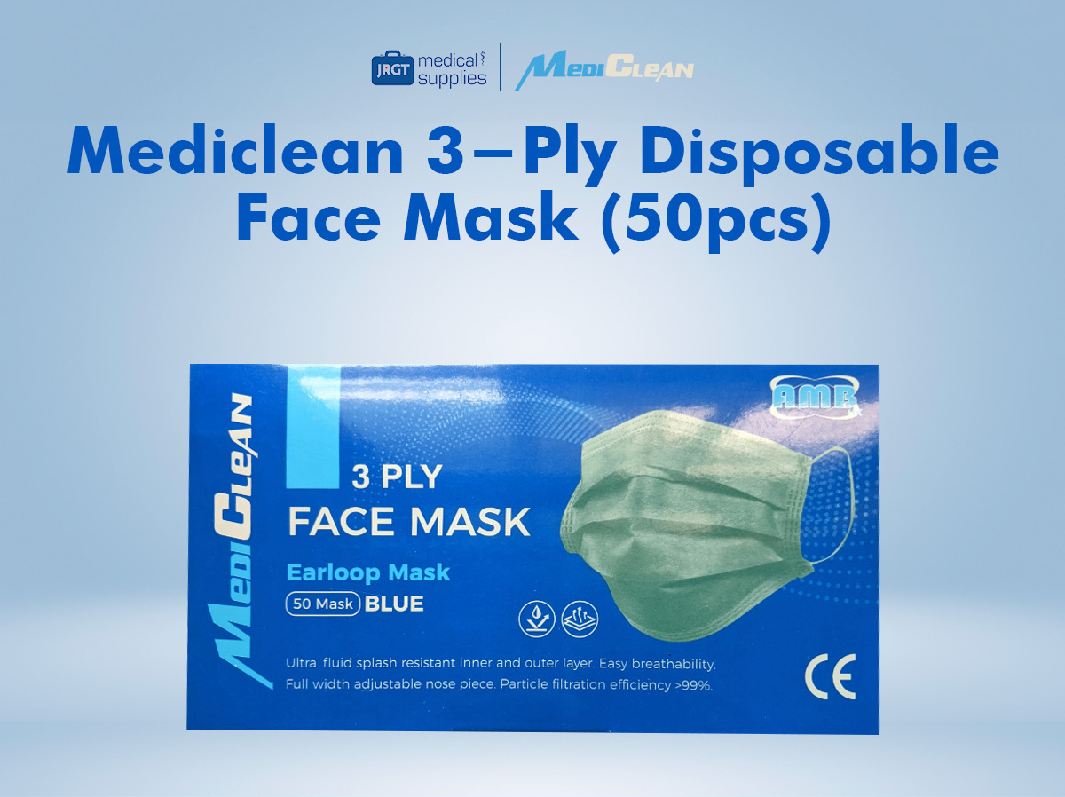 MediClean 3-Ply Disposable Face Mask Sold Per Box(50 pcs.) In Assorted ...