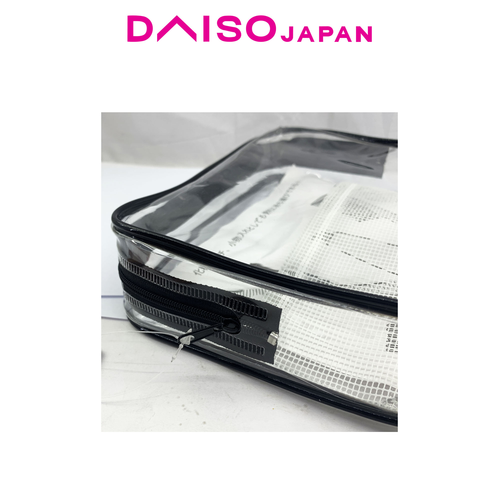 Daiso Clear Vinyl Pouch with Black Trim | Shopee Philippines