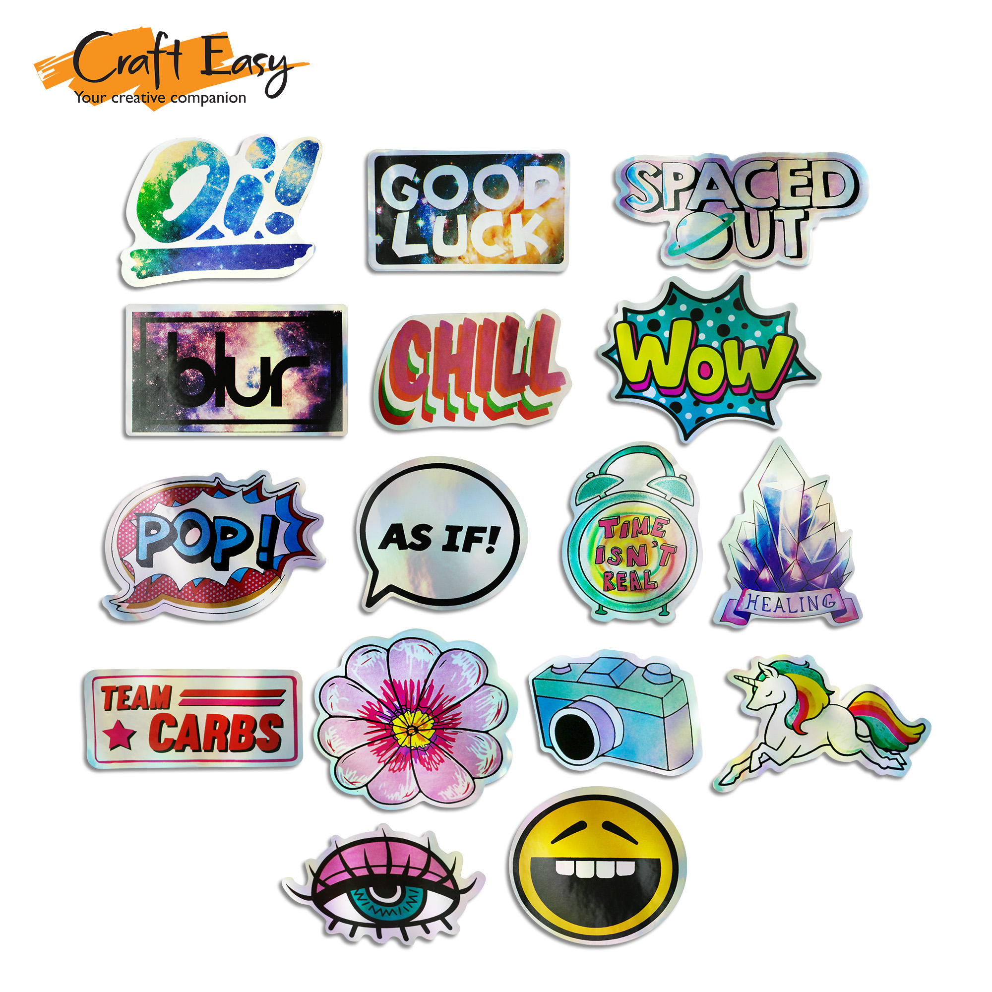 Craft Easy Stickers - Rainbow Laser Set Assorted (30 pcs) | Shopee ...