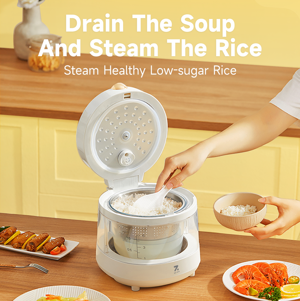 ZOLELE ZB800 Visual Low Sugar Rice Cooker 8 Customized Functions LCD Display 24hrs Preset Timer ...