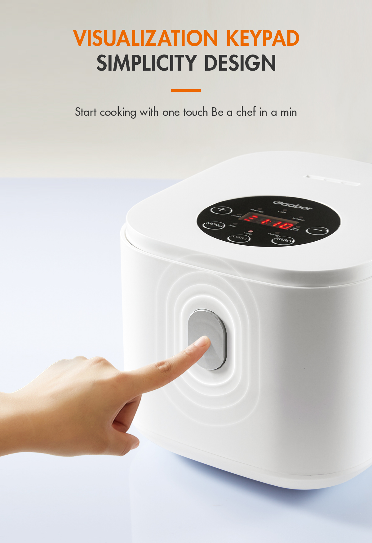 Gaabor Multifunctional Rice Cooker Cooking Set Up 24H & 8 Programmed ...