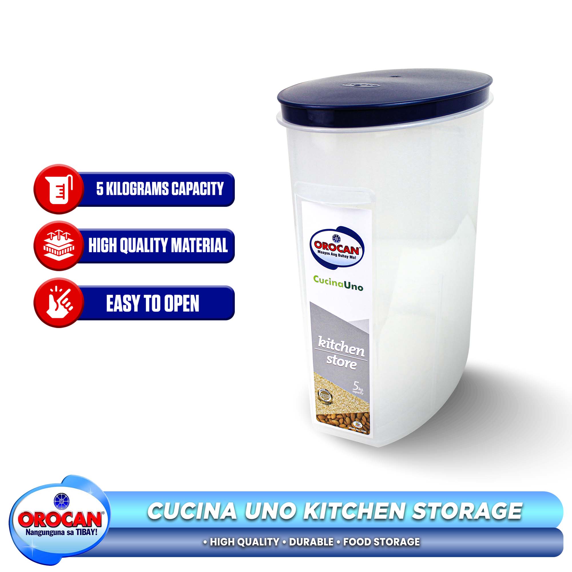OROCAN Rice Box Food Dispenser Kitchen Storage Cucina Uno 5kg | Shopee ...