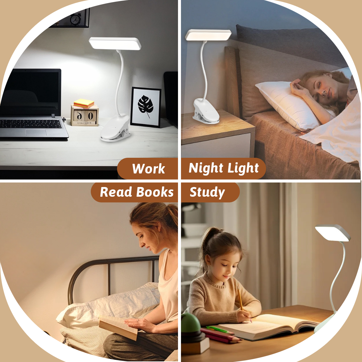 MELULO LED Desk Lamp Rechargeable Study Lamp USB Table Light For ...