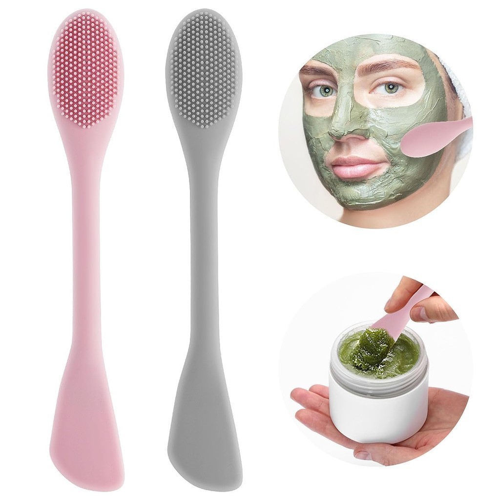 Double-Headed Mask Brush Reusable Silicone Face Cleaner Double Facial ...