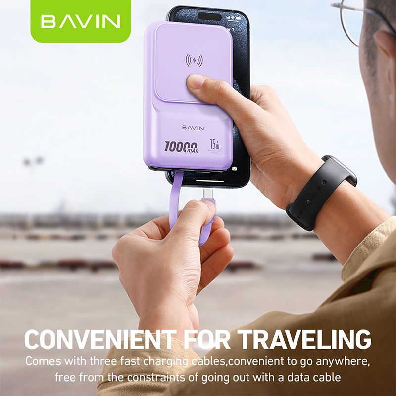 BAVIN PC1066 10000mAh 22.5W Portable Powerbank Fast Charging w/ Built ...