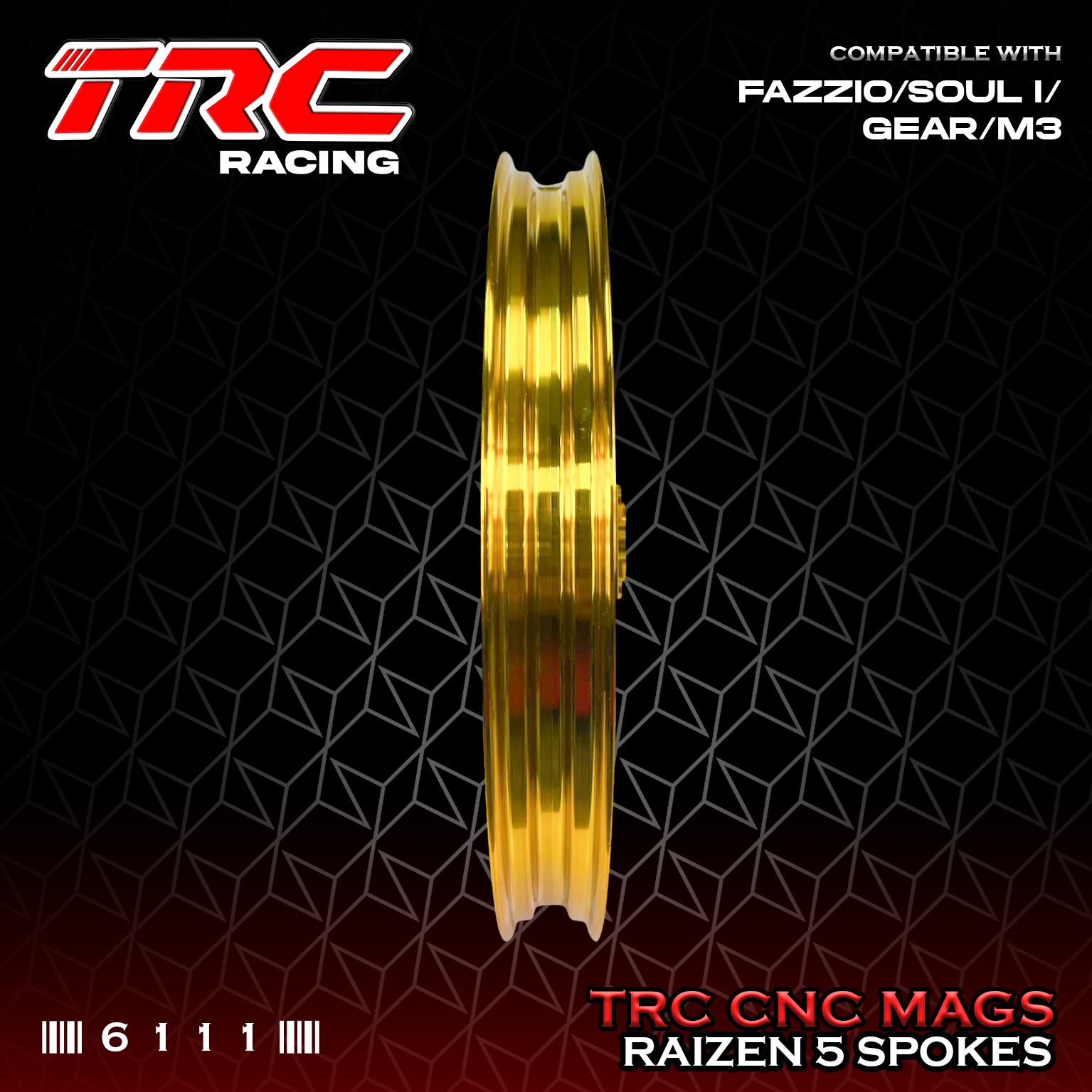 TRC CNC Mags Raizen 5 Spokes (1.4 F x 1.4 R x 17) Malaysian Concept for ...