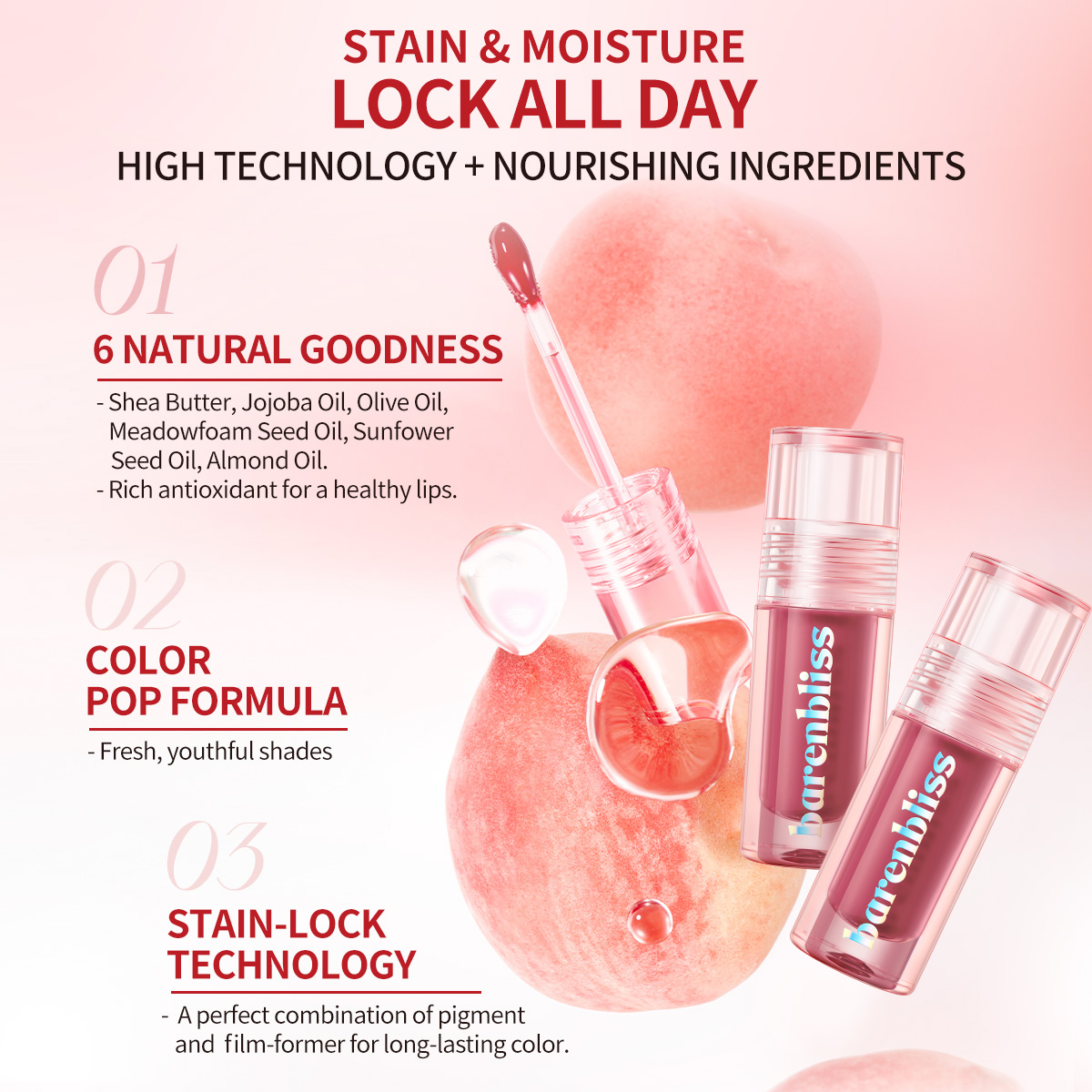 GIFT | barenbliss BNB Peach Makes Scented Perfect Mini Lip Tint - Shade ...