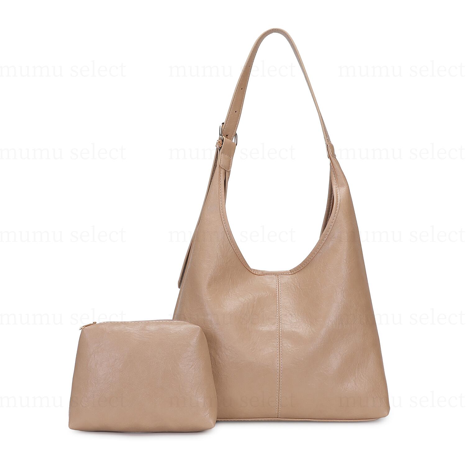 【High-End Mumu】M333 2in1 Retro Soft Leather Women Shoulder Bag Large ...