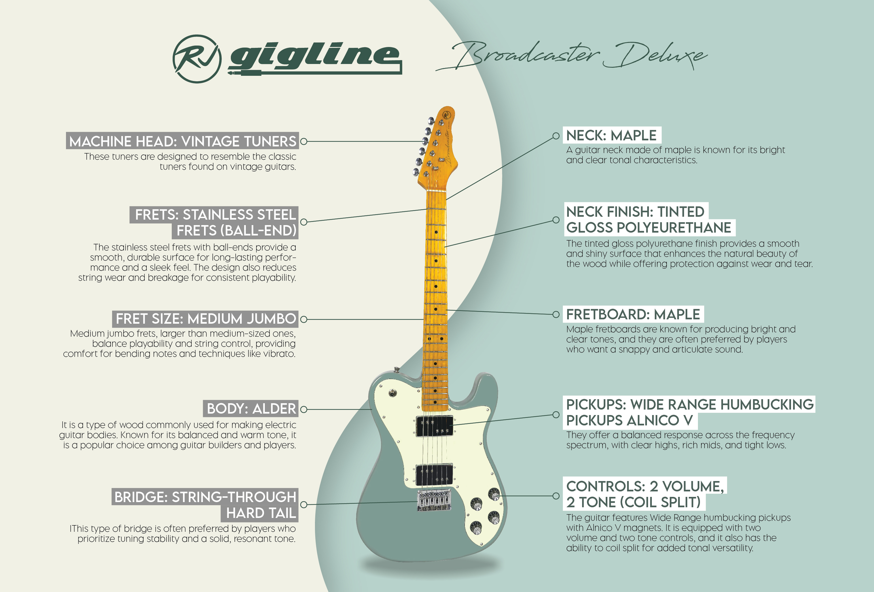 RJ Gigline - Broadcaster Deluxe Alnico Pickup | Shopee Philippines