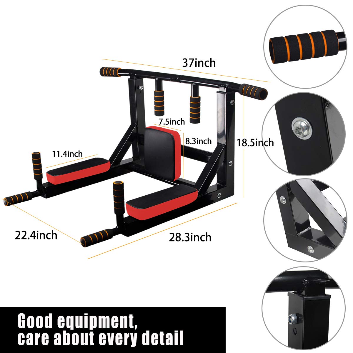 Kemilng Multifunctional Pull-Up Bar Double Bar Fitness Equipment Wall ...