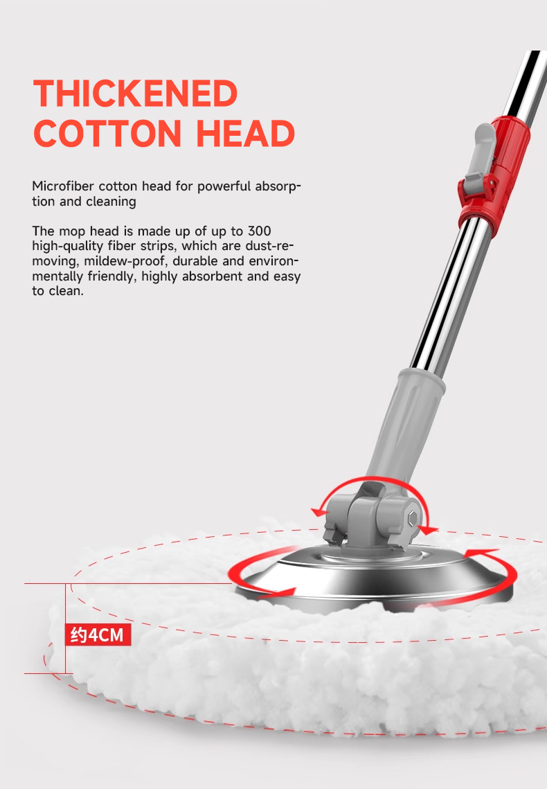 Oimiu 360 Mop With Spinner Rorating Map Squeezer Floor Cleaning Heavy ...