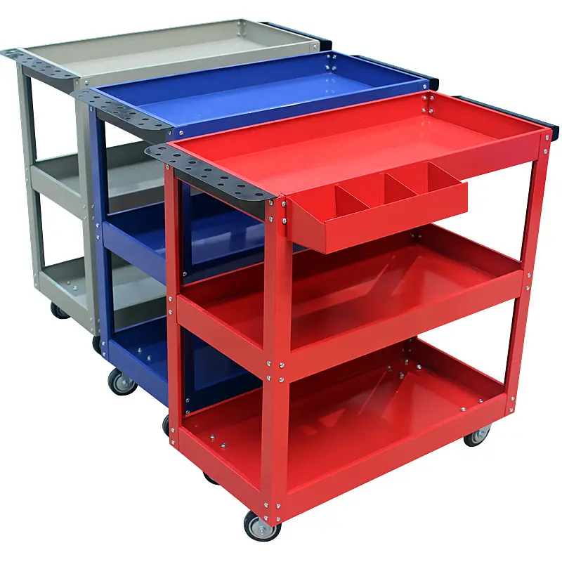 3 Layer Trolley Hand Push Tool Cart Heavy Machinery Workshop ...