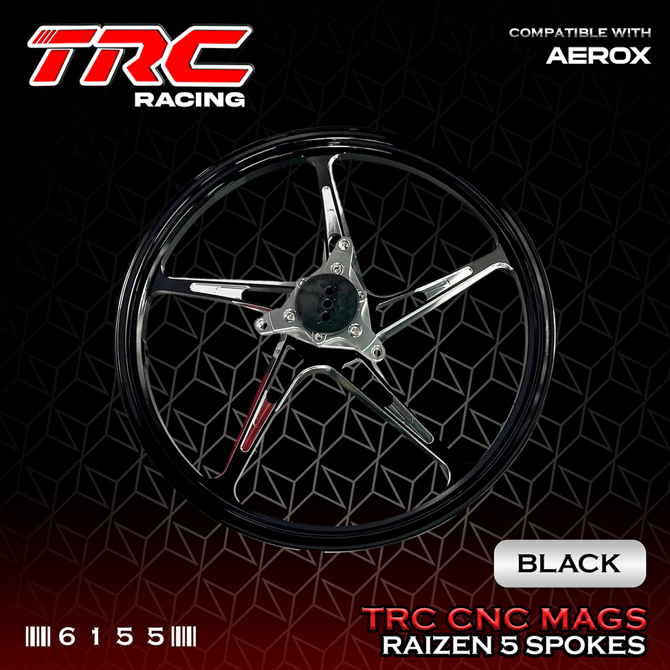 TRC CNC Mags Raizen 5 Spokes (1.6 F x 1.6 R x 17) for AEROX 6155 ...