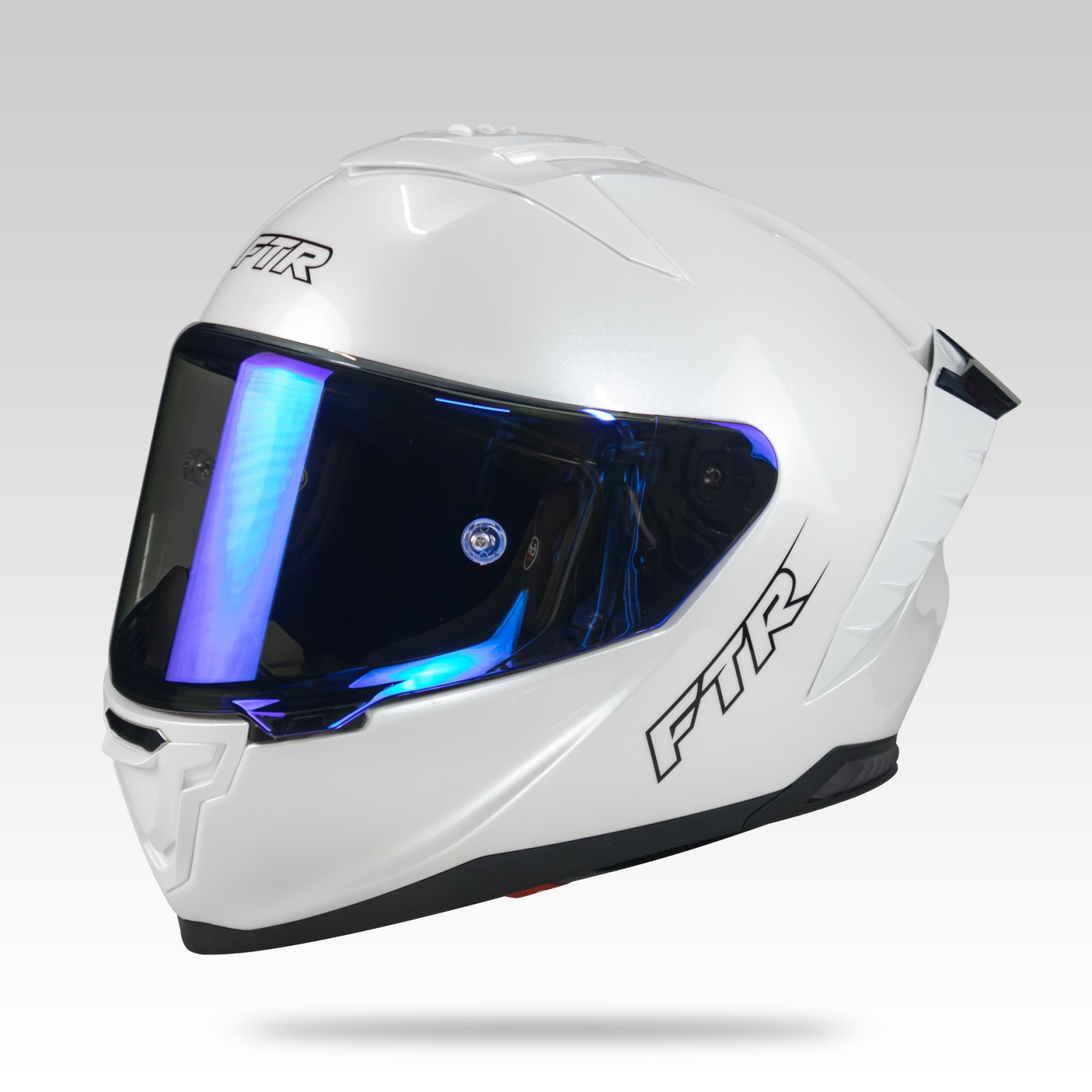 FTR Helmets Carbon Series - Carbon Fiber White Glossy Full Face Single ...