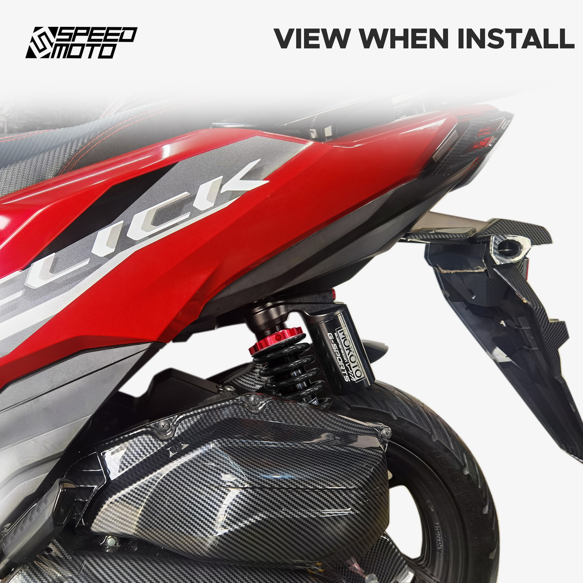 MOKOTO HONDA CLICK V1 V2 V3 REAR SHOCK GAS ABSORBER W/ BASO 330MM GOLD ...