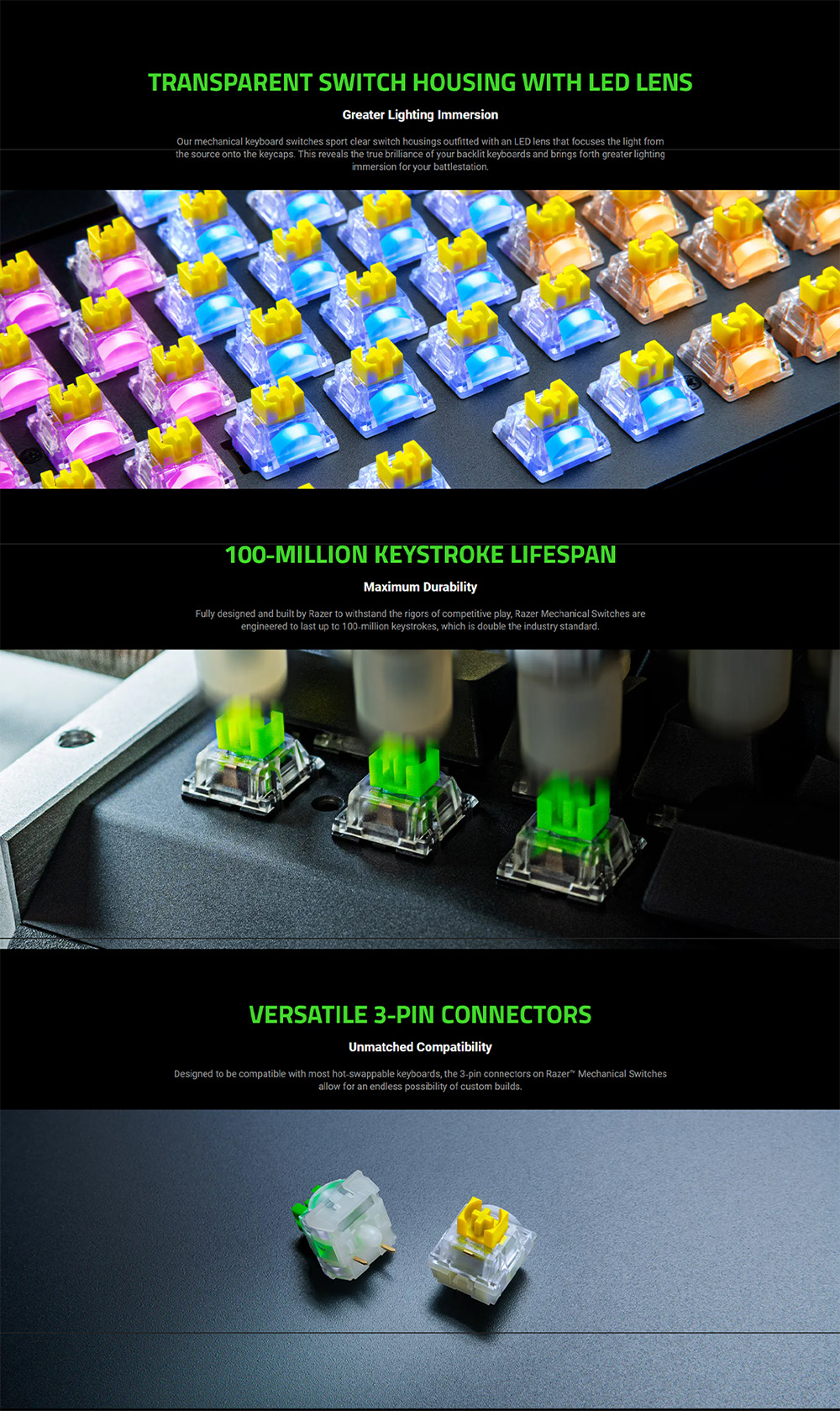 Razer Mechanical Switches Pack Green Clicky Switch World Packaging ...
