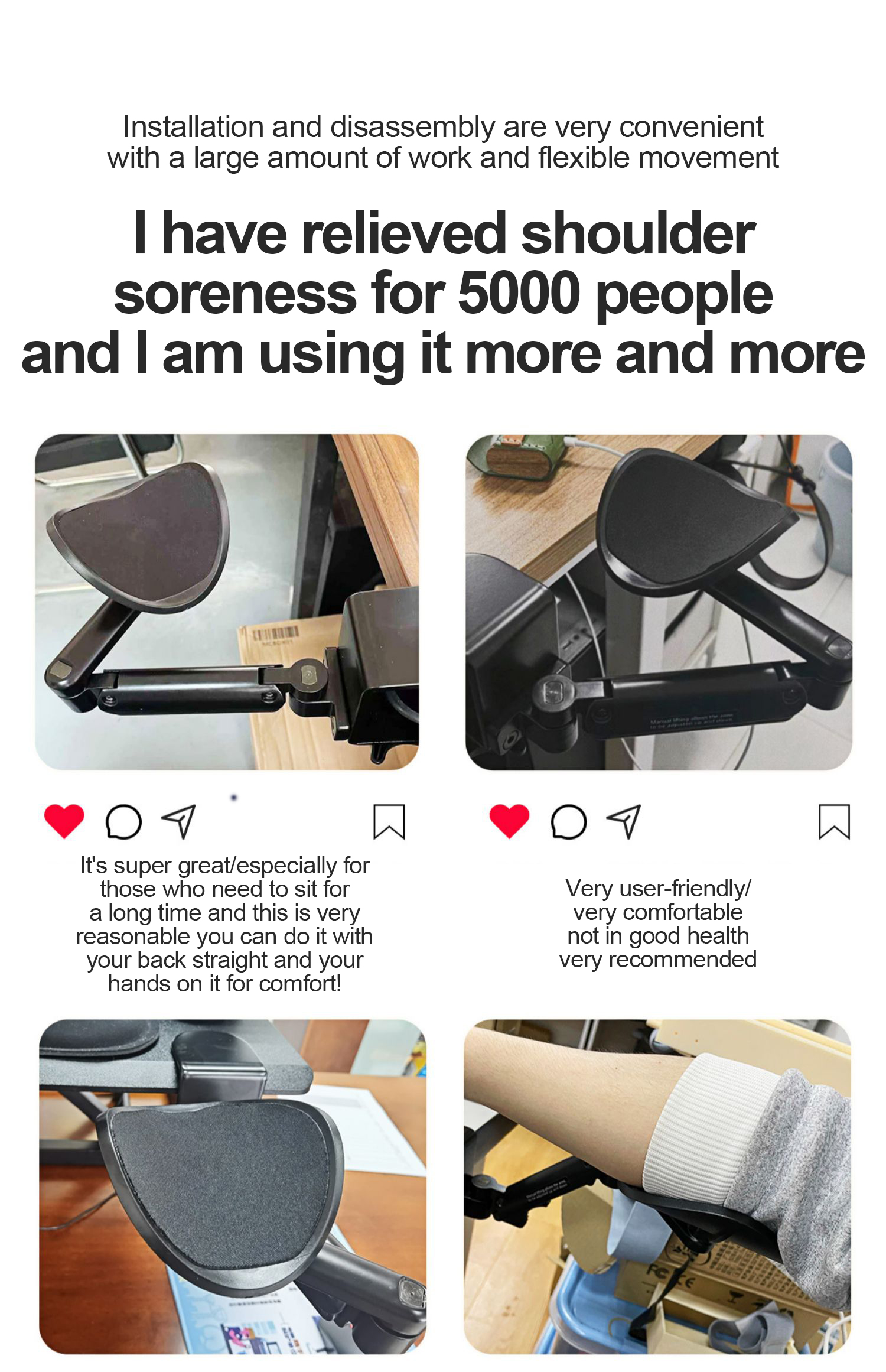 Desk accessories free arm support wrist and elbow support 360 degree ...