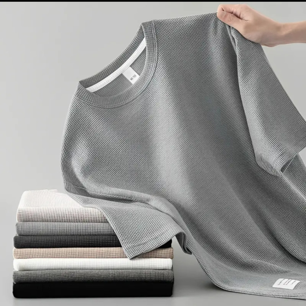 BUY 1 GET 4 Plain Waffle Tshirt for men unisex - fresh release loose ...