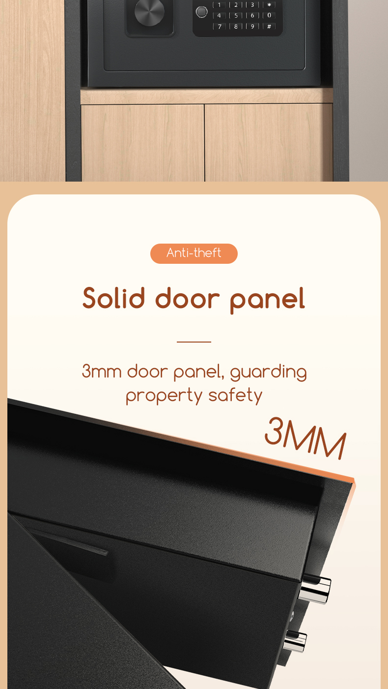 Deli Electronic Safe Deposit Box Digital Lock Money Box With Lock And Key Anti-theft Safety Cash ...