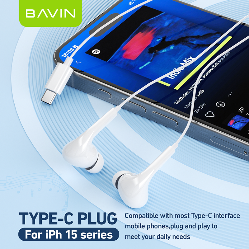 BAVIN HX869 Hi Res Audio Music Wired Earphone Stereo Sounds Widely ...