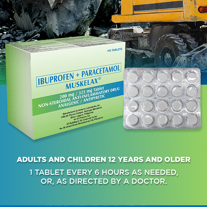 United Home Unilab Muskelax 40 Tablets Ibuprofen + Paracetamol | Shopee ...