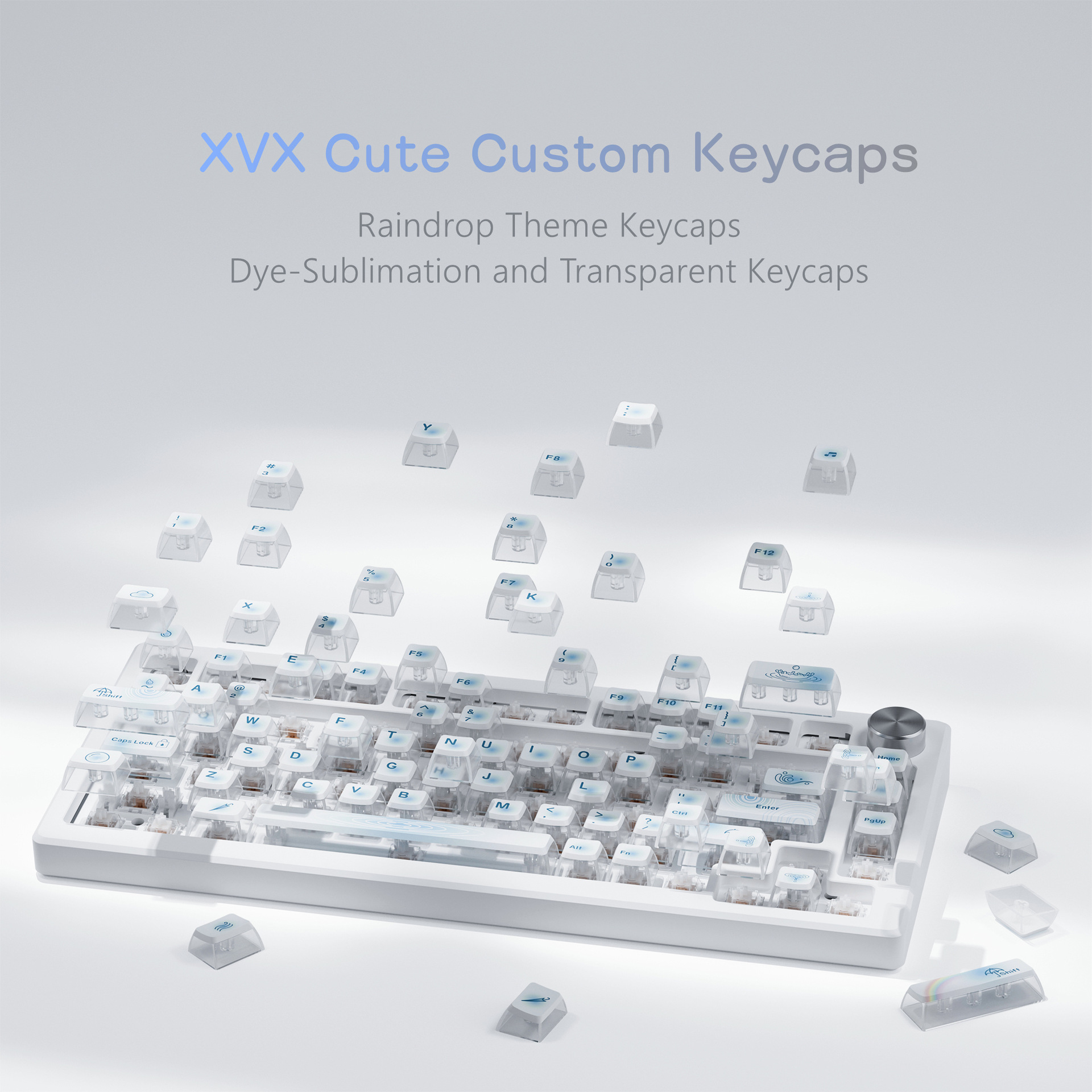 116 Keys Raindrop Theme ASA Profile PBT+PC Pudding Keycaps For 61/68/84 ...