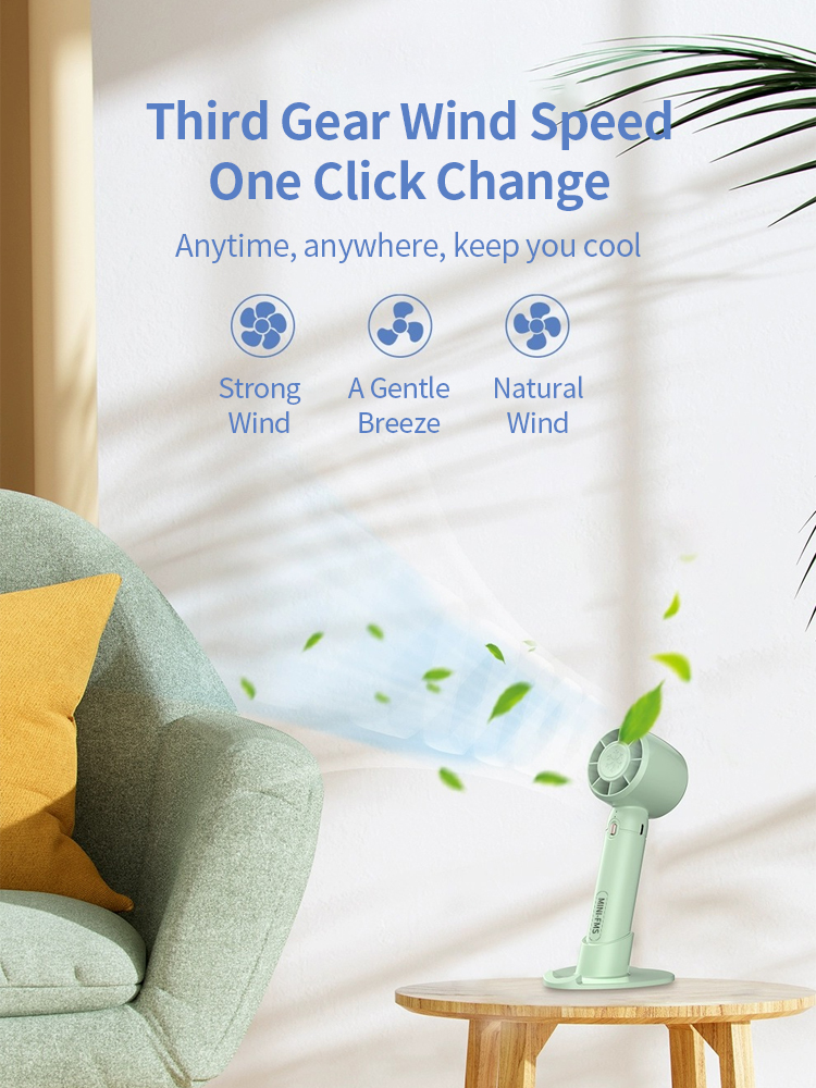 ICON Small Fan Mobile Phone Stand Handheld USB Charging Mini Portable ...