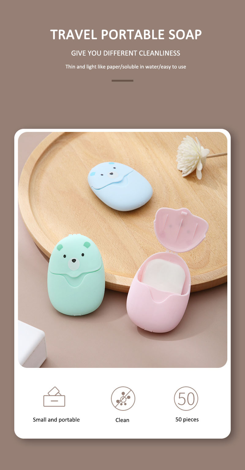 50pcs Disposable Boxed Paper Soap Scented Slice Sheets Soap Paper ...