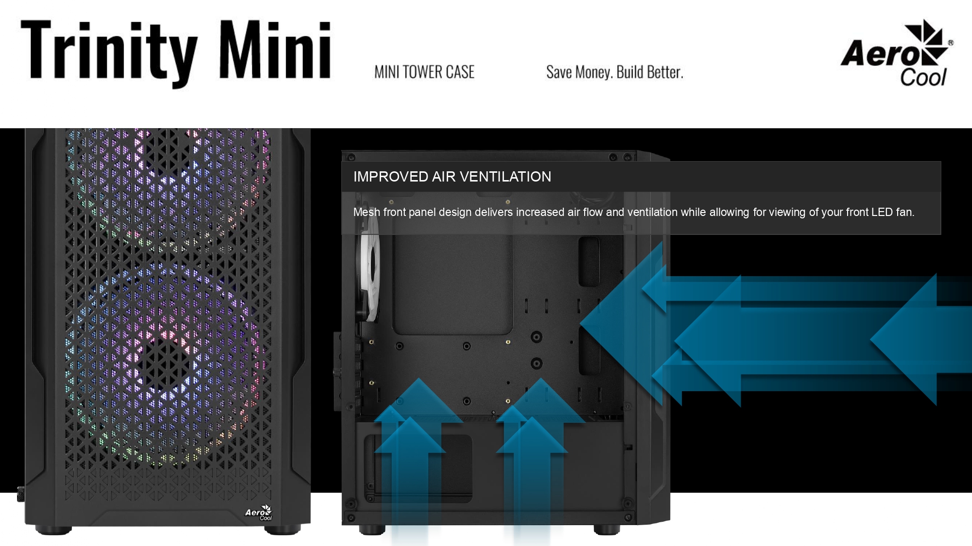 Aerocool Trinity Mini G BK V2, Micro ATX / mini-ITX Tower Case ...
