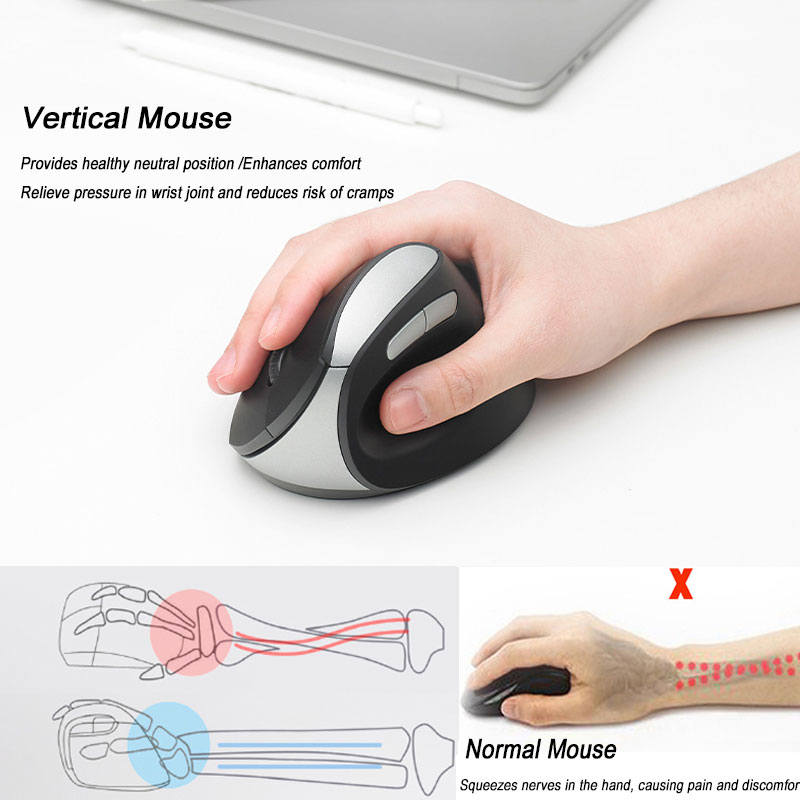 20】Rapoo EV250 Wireless Vertical Mouse Ergonomic 60° Angle 2.4G 1600DPI ...