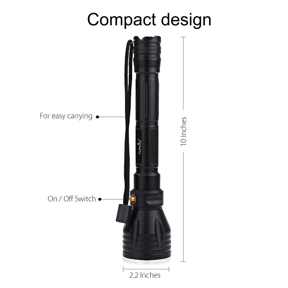 YUPARD 2000LM 50W L2 Diving Flashlight Underwater Proof 100M Depth ...