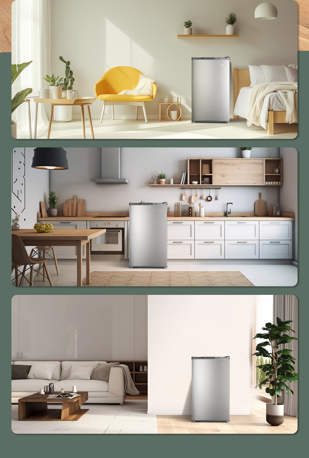 CHiQ 3.5 cu.ft. Single Door Refrigerator CSR04DI with Freezer Mini ...