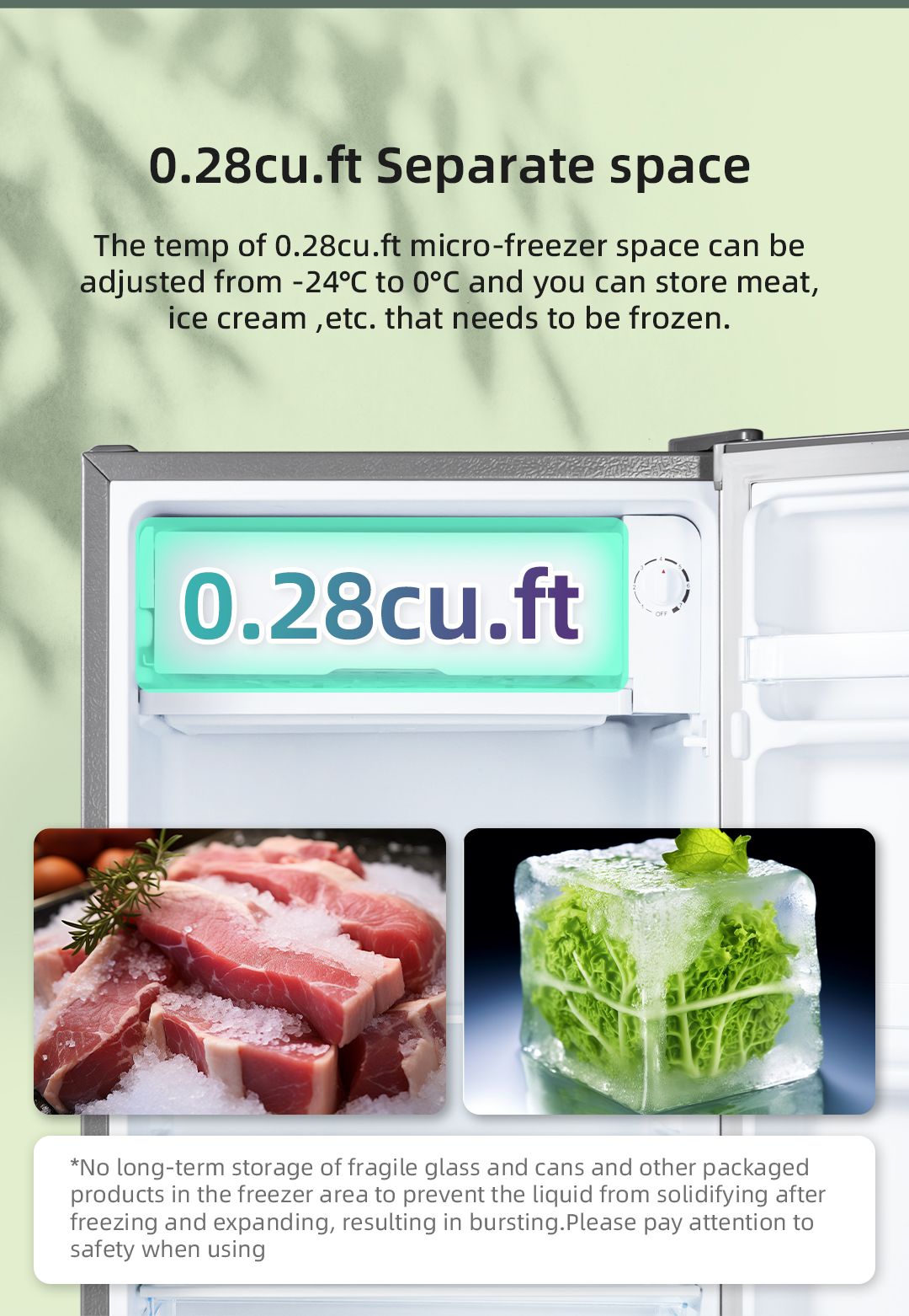 CHiQ 3.5 cu.ft. Single Door Refrigerator CSR04DI with Freezer Mini ...