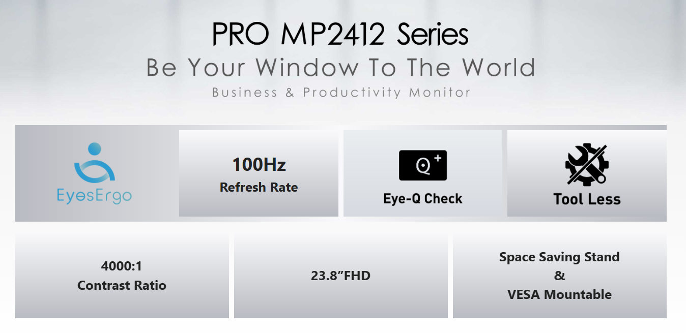 MSI Pro MP2412 - 24" (1920 x 1080 FHD) / 100Hz / VA / 1ms MPRT (4ms GTG ...