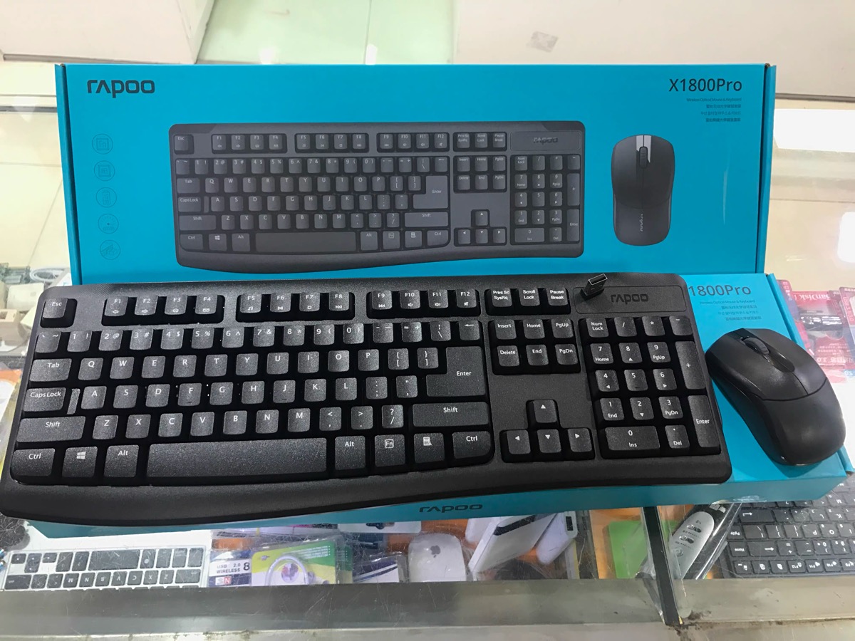 Rapoo X1800 Pro Wireless Keyboard And Mouse Set 2 4g 1000dpi Full Size