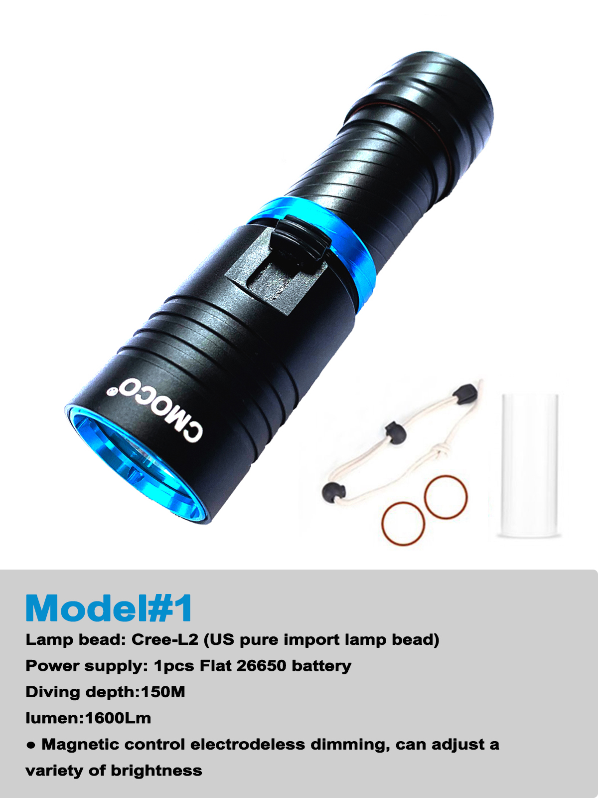 CMOCO CREE L2 P70 3000 LM Diving Flashlight Underwater 100m Waterproof ...