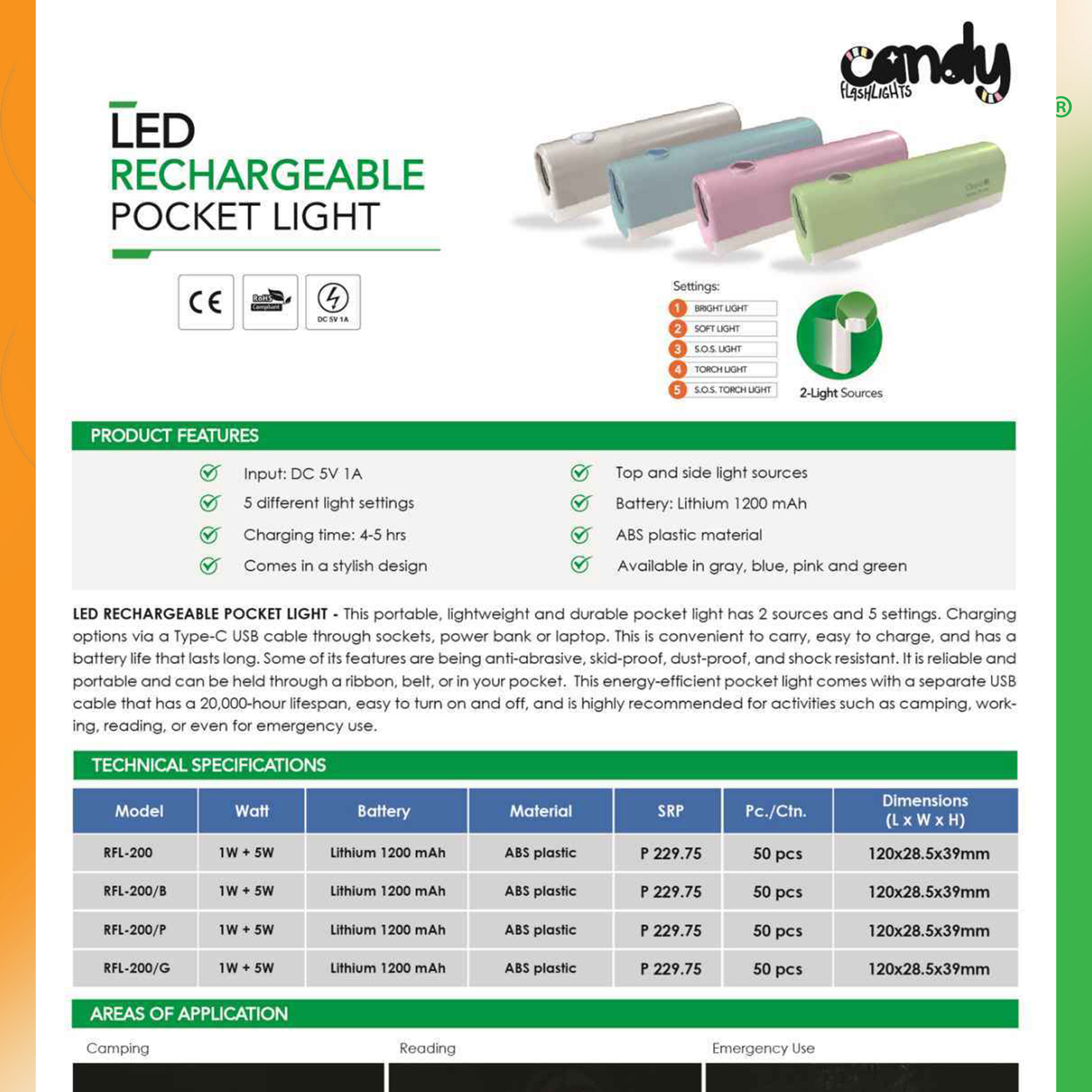 Omni LED Torch & Flash Light Portable RFL-200 | Shopee Philippines