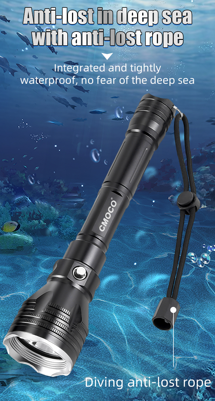 CMOCO Diving Flashlight Underwater 2500M 30W CREE Cree L2 Proof 150M ...