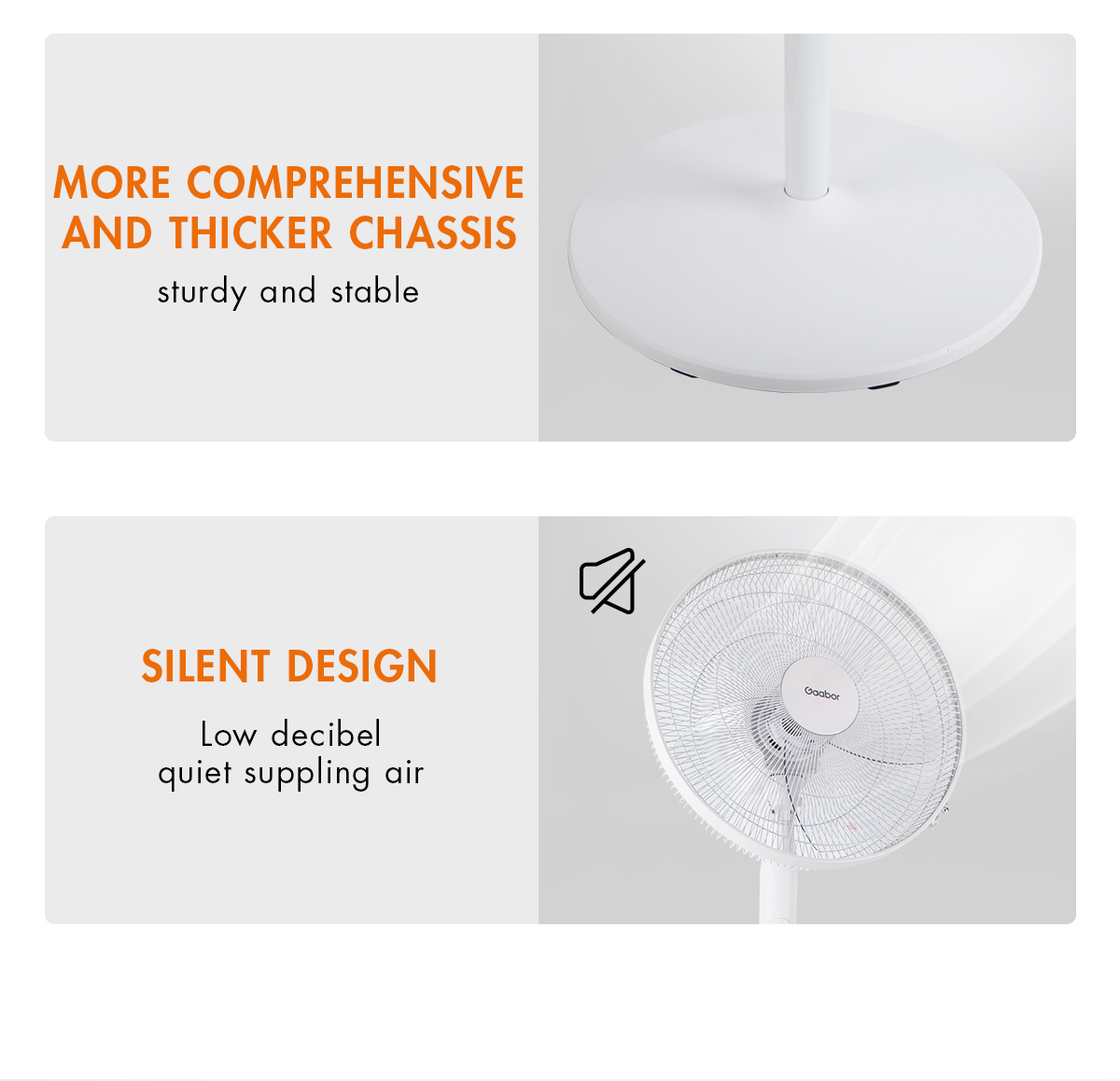 Gaabor Fan Height Adjustable As Desk Fan & Floor-Standing Fan Wide ...