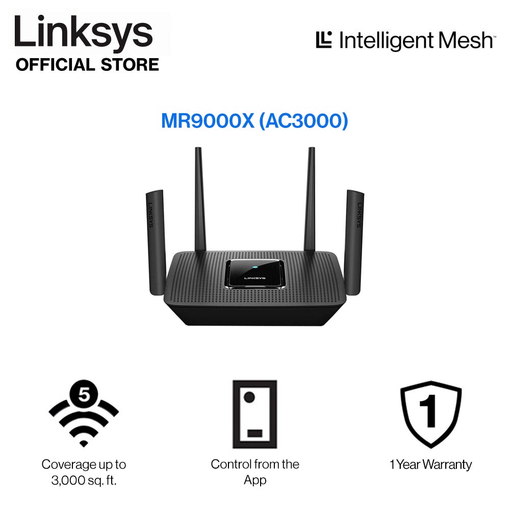 Linksys Max-Stream AC3000 Tri-Band Mesh WIFI 5 Router (MR9000X ...