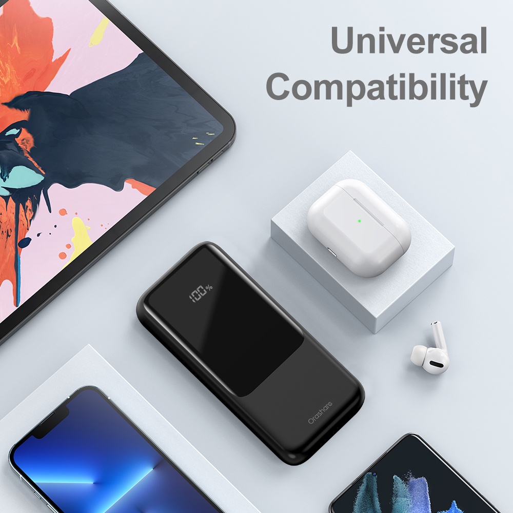 Orashare OH20 20000mAh Build in 2 Cable L.ightning Type C Powerbank 2 ...