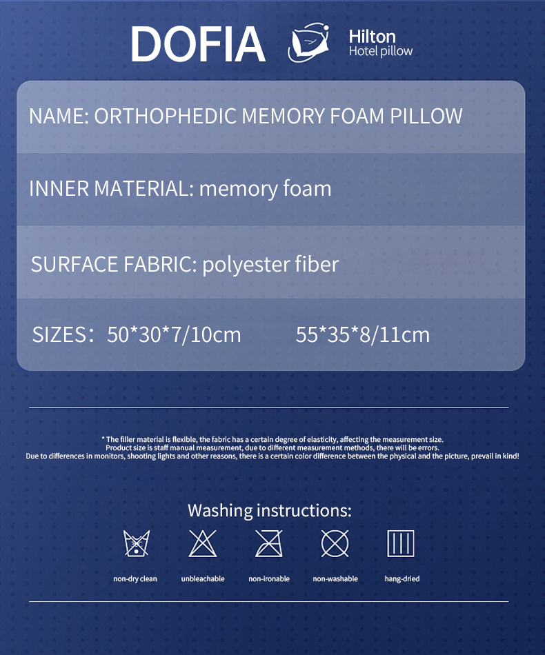 Dofia Soft Memory Foam Pillow Slow Rebound Neck Pain Relief Cervical ...