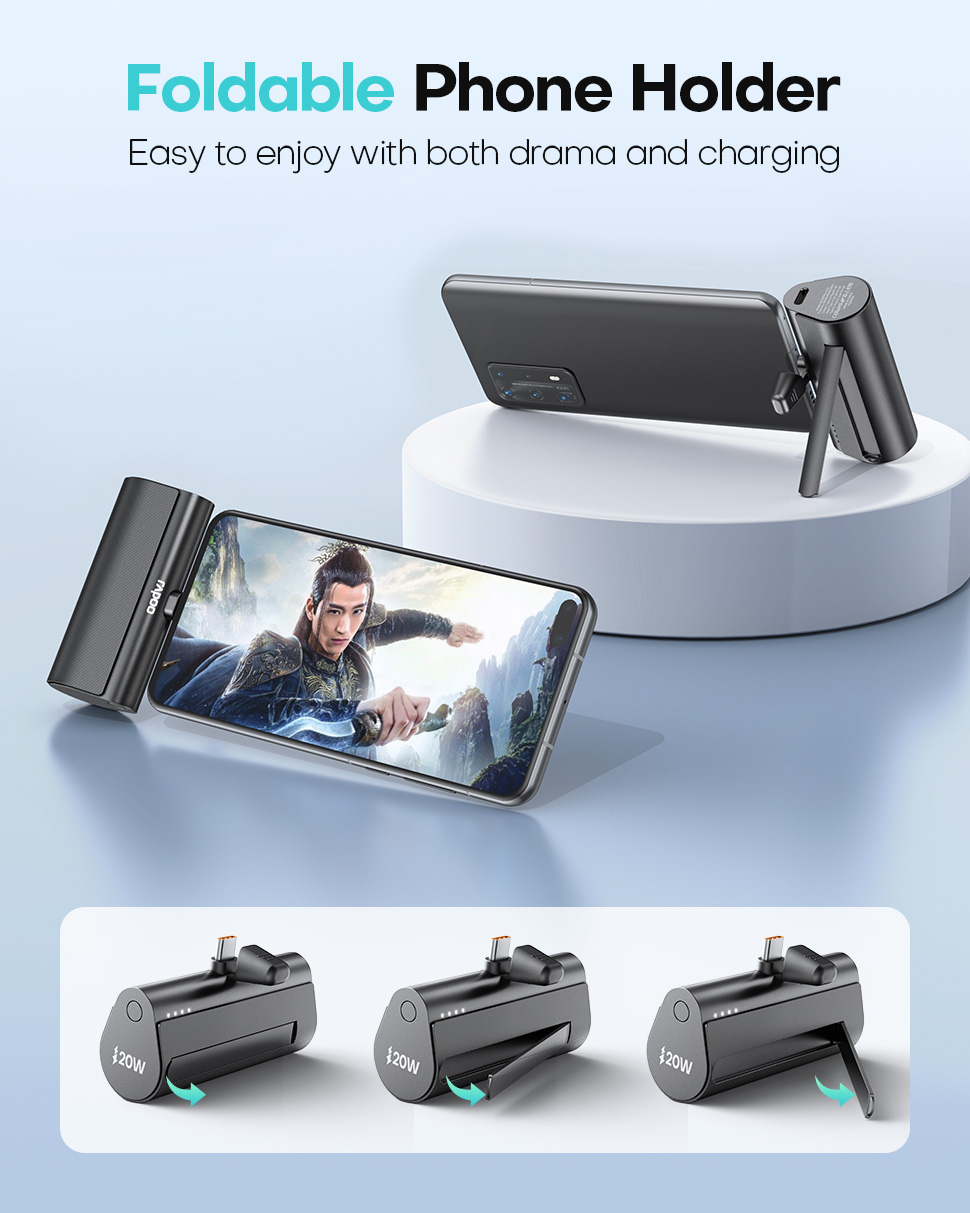 Rapoo NC05 5000mAh Type C and Light Ning Mini Portable Powerbank with ...