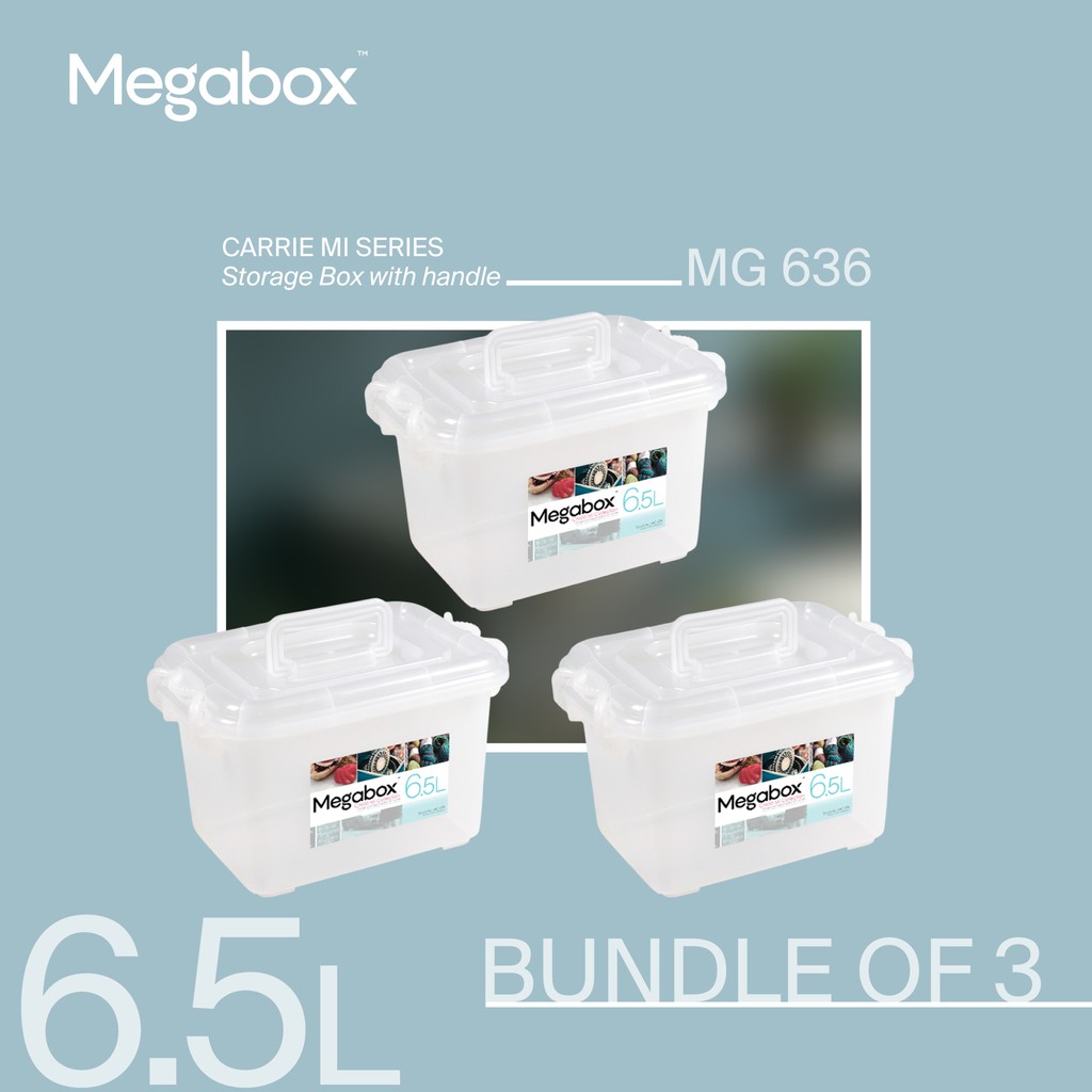MEGABOX MG-636 Carrie Mi Series Storage box 6.5 Liters (Bundle of 3 ...