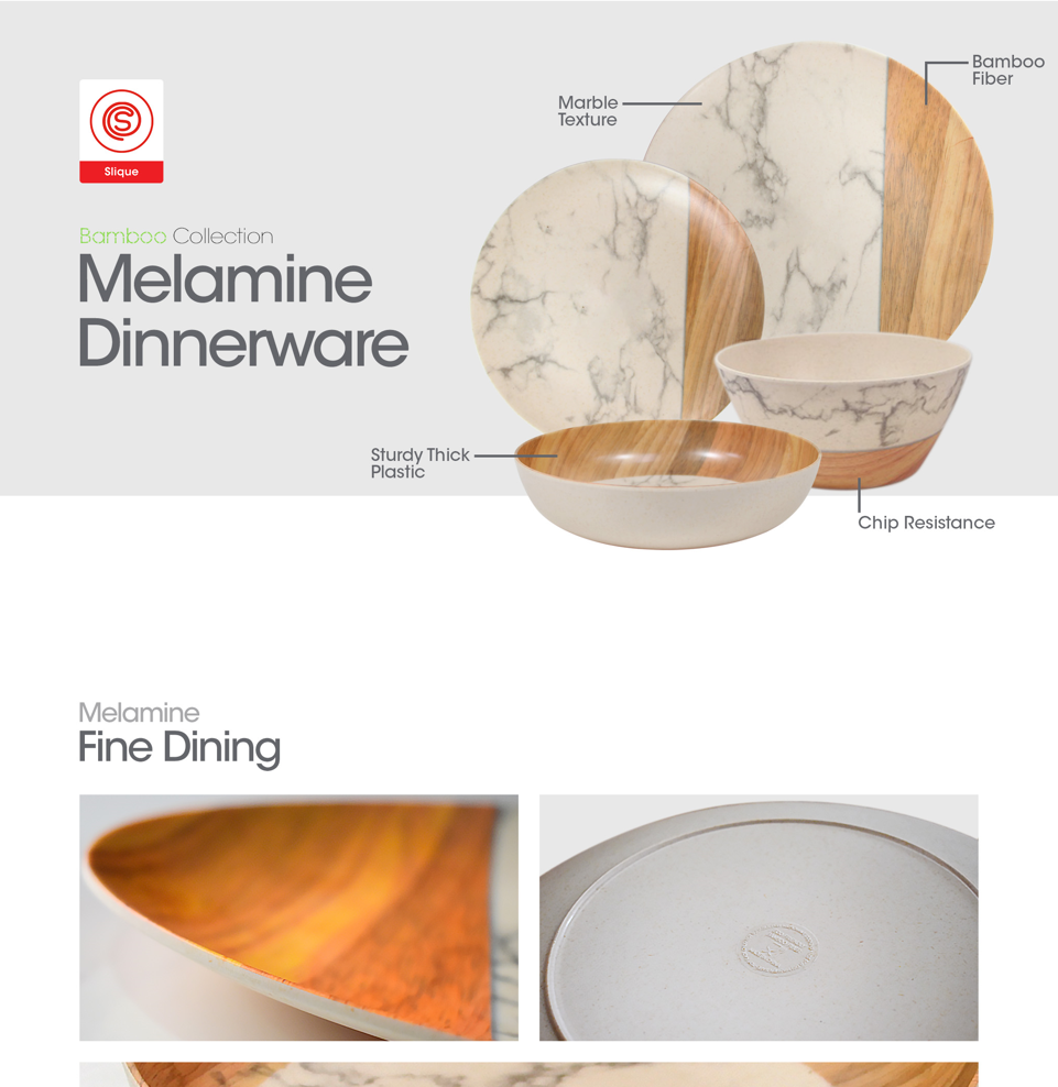 SLIQUE Melamine Dinner Plate, Serving Plate, Dessert Plate, Bowl ...