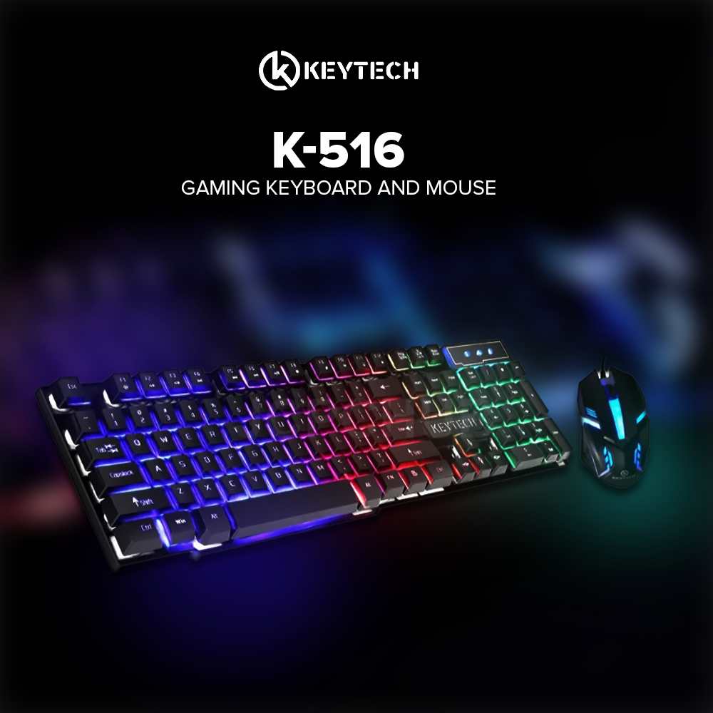 EasyPC| Keytech K-516 Gaming Keyboard and Mouse| Black | Shopee Philippines