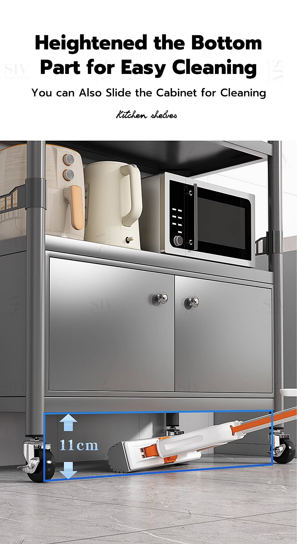 SIV Microwave Oven Rack Multifunctional Kitchen Organizer Shelf With ...