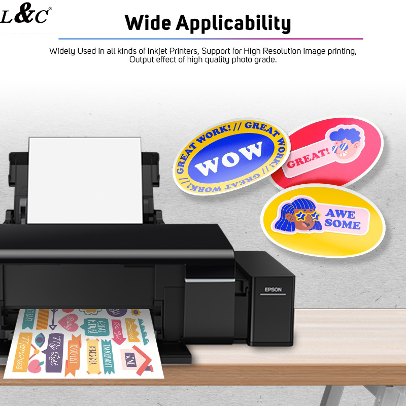 L&C Photo Sticker Paper 135gsm Glossy A4 Size 20/50Sheets Waterproof ...